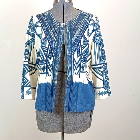 Chico's | Tops | Chicos Sequin Embellished Denim Top | Poshmark